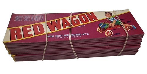 Wholesale Lot 1000? Red Wagon Brand Fruit Crate Label Paper Vtg Art ...