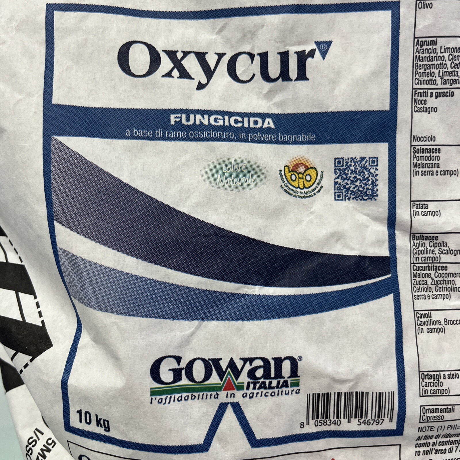 Oxycur fungicida a base di rame Ossicloruro 50% polvere bagnabile Kg10 ...