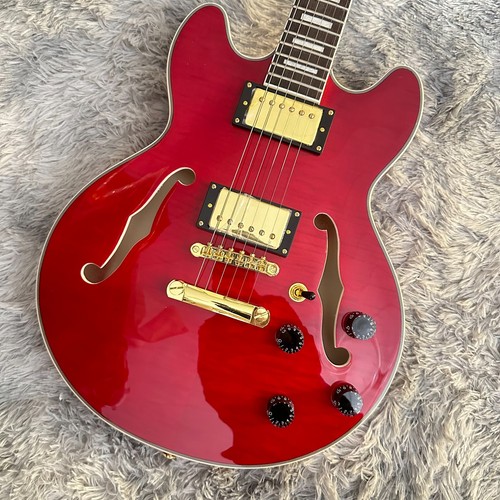 335 red hollow electric guitar golden bridge rosewood fingerboard, 6 ...