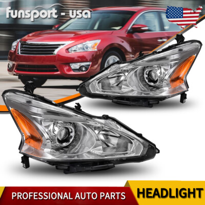 Headlights Assembly for 2013-2015 Nissan Altima Sedan Chrome Projector ...