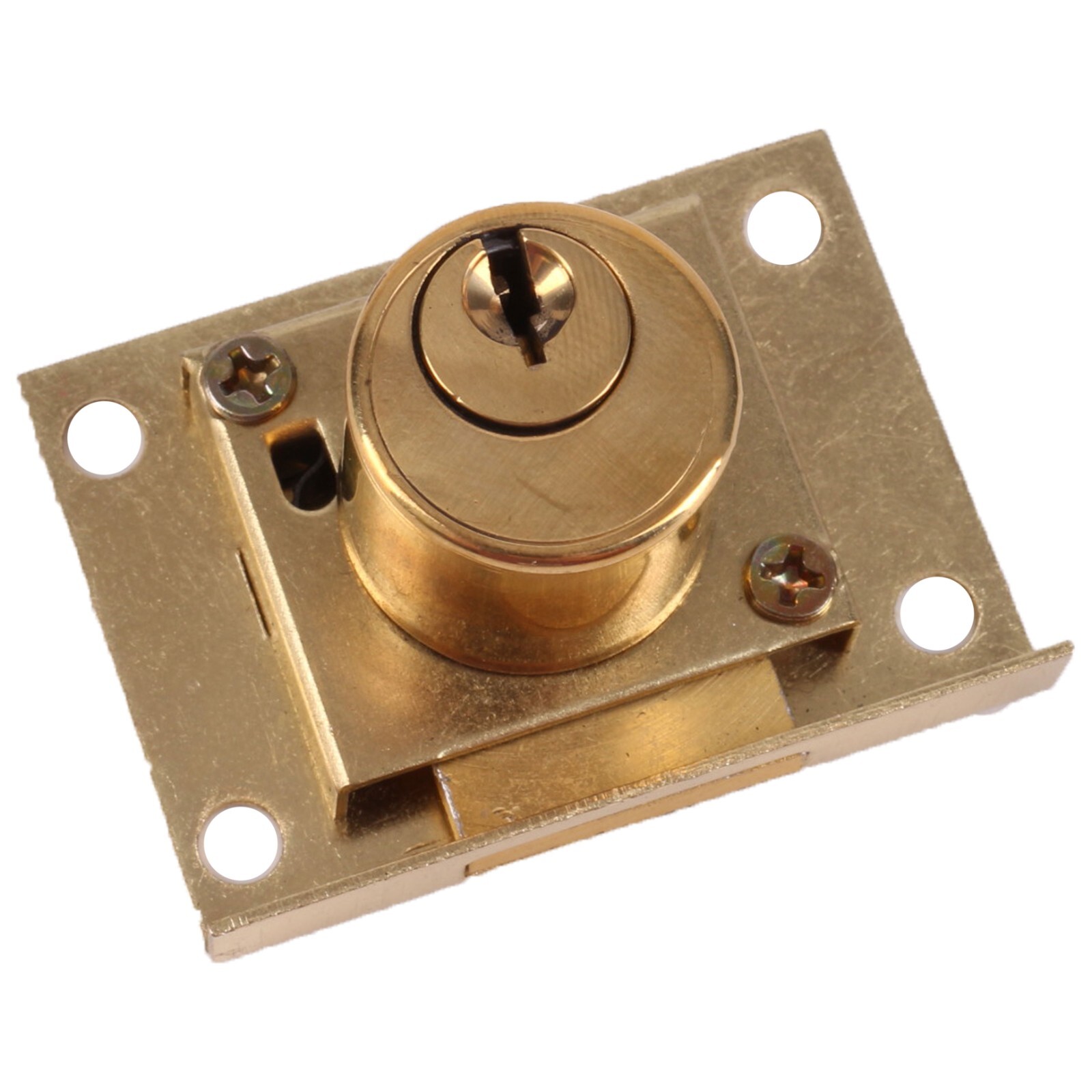 QUALITY BRASS DRAWER LOCK KIT +2 KEYS Cabinet Cupboard Door Office Desk ...