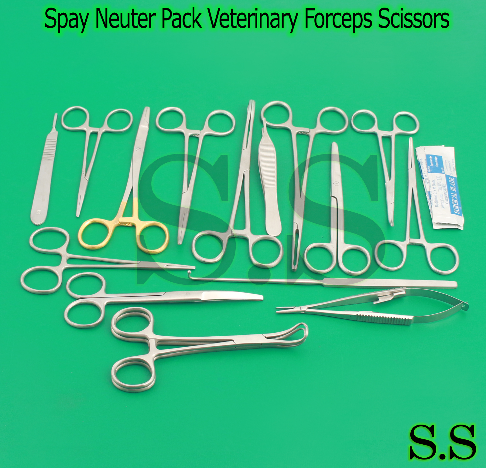 118 Instruments Spay Neuter Pack Veterinary Forceps Scissors Surgical ...