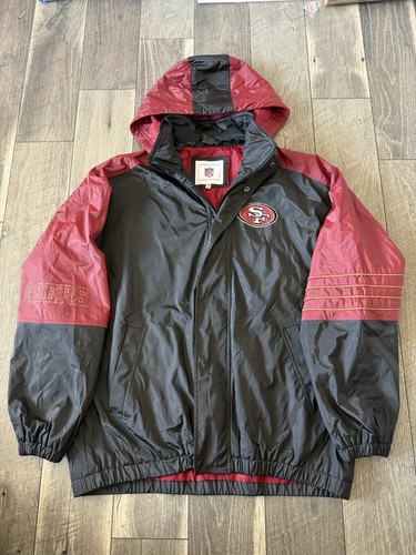 Vintage Gameday NFL San Francisco 49ers Rain Jacket Hooded Windbreaker ...