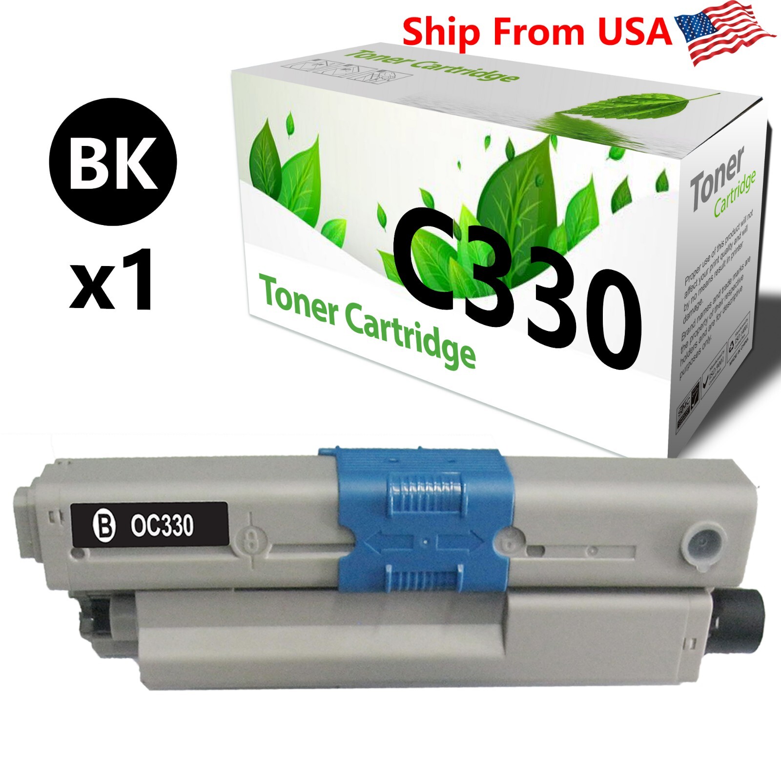 1-PacK C330 Black Toner Cartridge Work With C510 C530DN C510DN MC361 ...