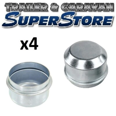 4x Standard trailer bearing dust caps for trailer caravan camper tandem ...