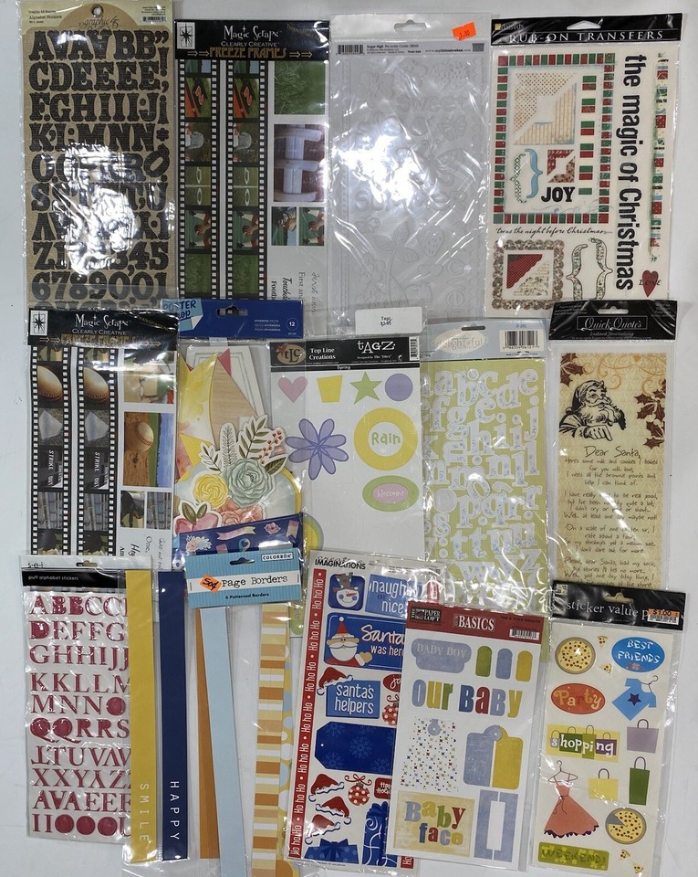 Huge Lot Of 45 - Embellishments Stickers Dimensional Scrapbooking New ...