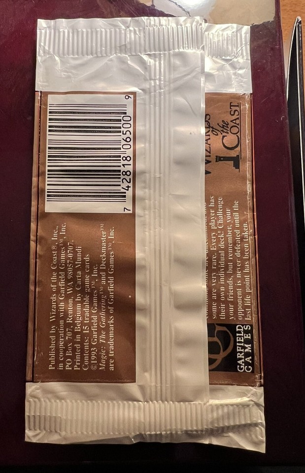 MTG Empty Alpha Beta Booster Pack Magic The Gathering Vintage Rare Near ...