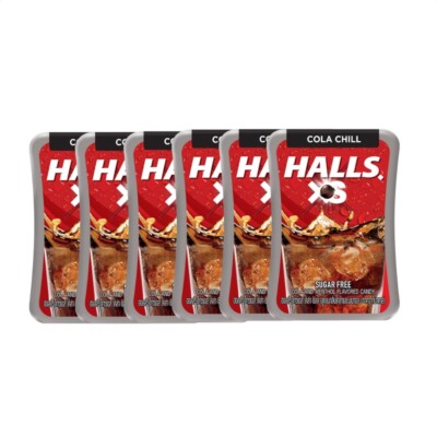 6 x HALLS XS Sugar Free Cola and Menthol Flavored Candy - Cola Chill | eBay