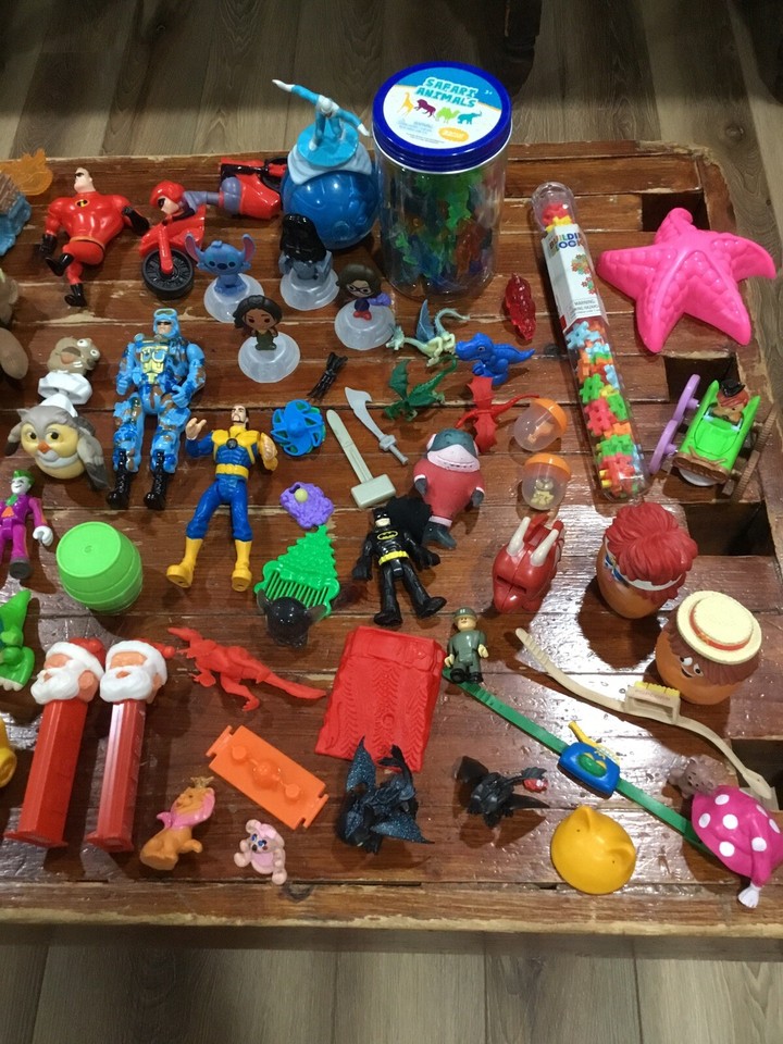 Vintage Junk Drawer Toy Lot - McDonalds Happy Meal, Disney, Sesame ...