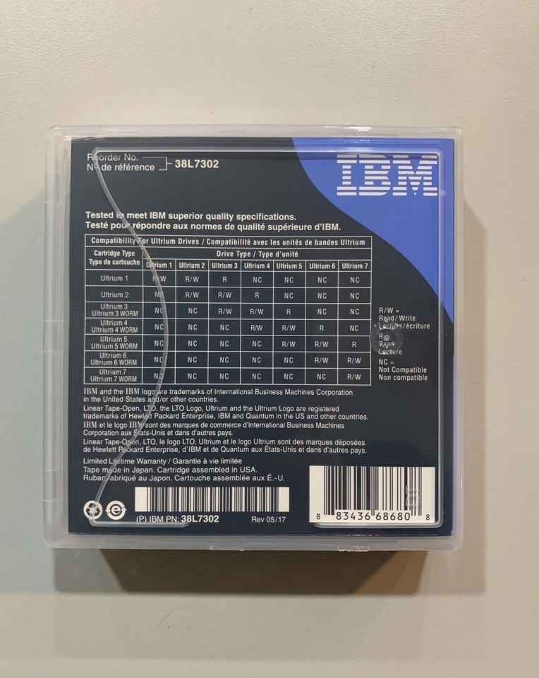 IBM LTO-7 Tape Cartridge # 38L7302 (10 Pack) Ultrium Data Cartridge ...