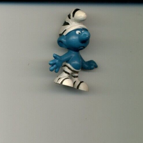 Vintage -SMURFS- ZEBRA STRIPE SMURF SCHLEICH PEYO PVC TV Cartoon Figure ...