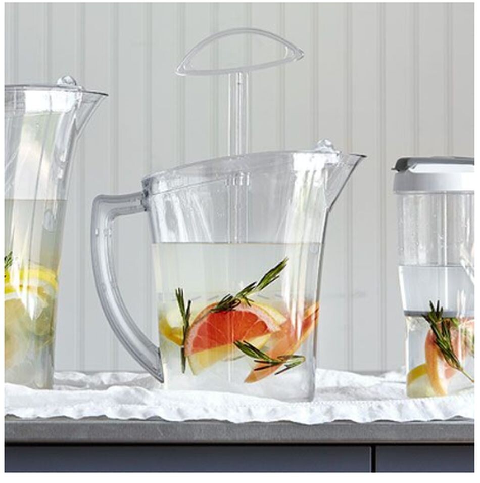 New Pampered Chef Quick Stir Pitcher 2278 Clear Plastic 2 Quart Plunger ...
