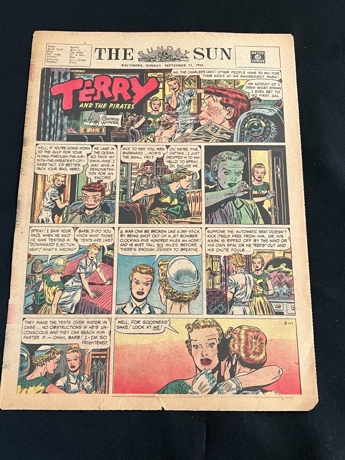 #T10 TERRY AND THE PIRATES Lot of 4 Sunday Tabloid Full Page Comic ...