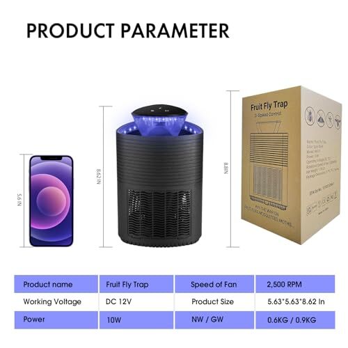 Bug Zapper Indoor, Fruit Fly Traps for Indoors with Double Circles ...