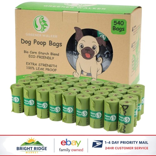 Green Dog Waste Bags, 540 Count with Corn Starch Blend for ...