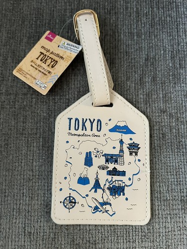 Japan Luggage Tokyo Metropolitan Area Map Pattern Name Tag Vintage ...