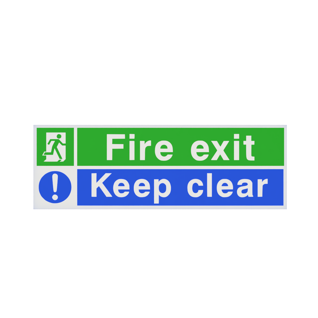 Fire Exit Keep Clear Stickers- Two Sizes Available, Medium or Large. | eBay