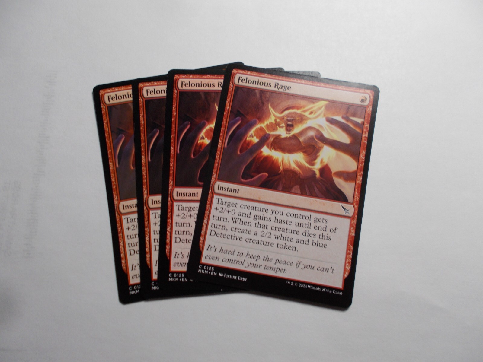 Felonious Rage x4 MTG MAKM Red Common Instant NM/M | eBay