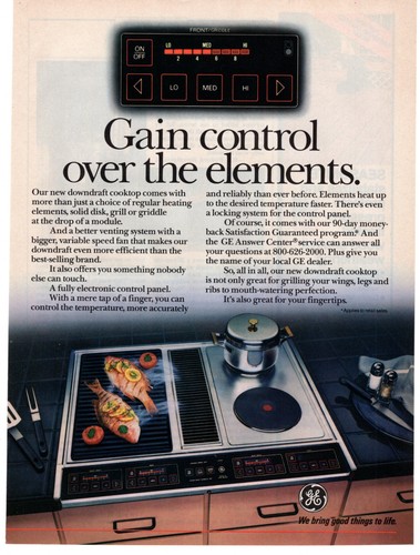 GE General Electric Cooktop Kitchen Appliance 1988 Vintage Print Ad ...