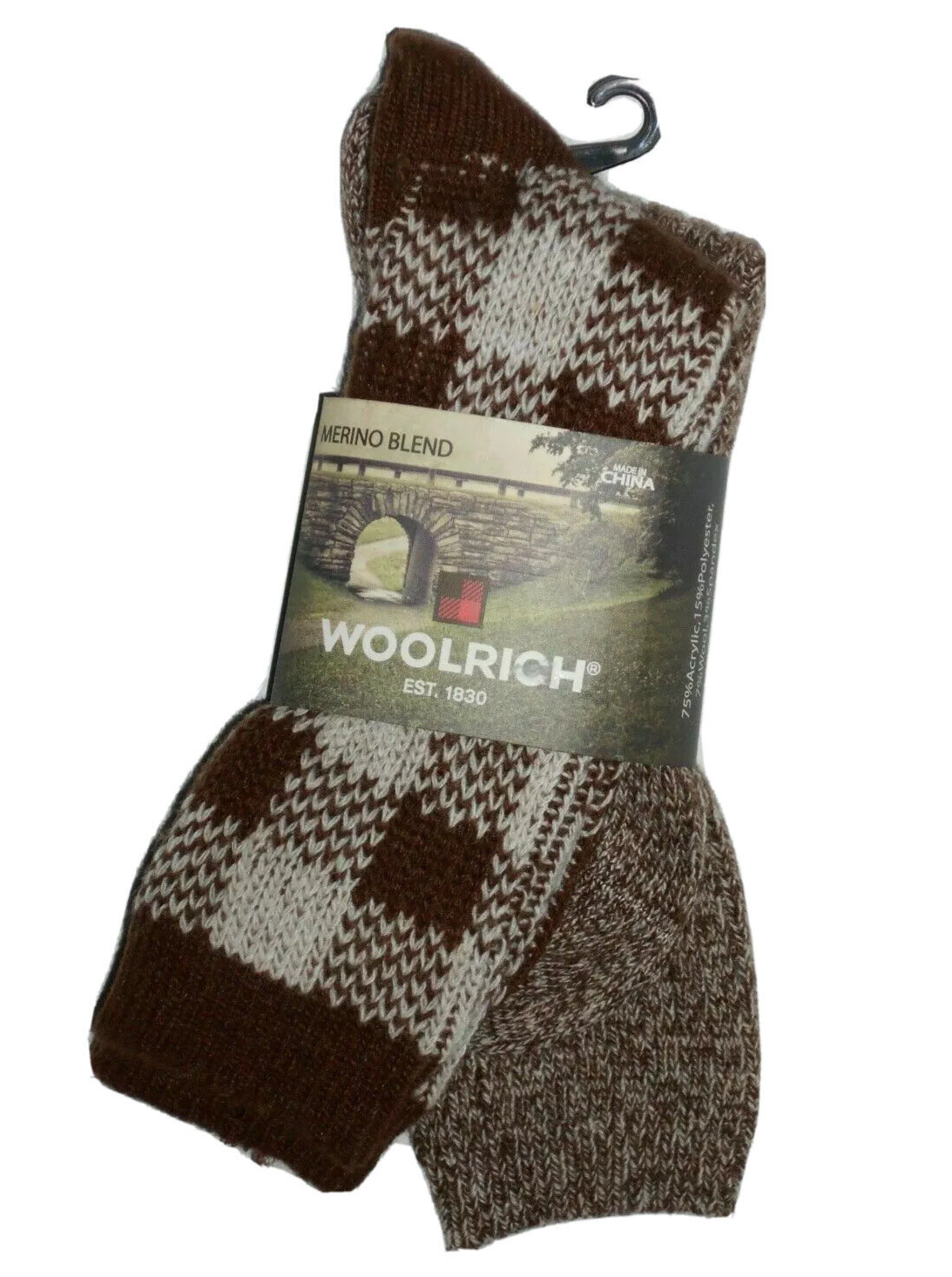 Woolrich men's 2 pack soft Merino Wool blend Boot Socks - size Large ...