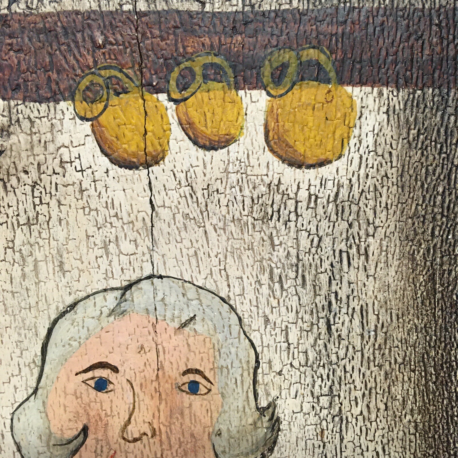 Primitive Folk Art Colonial Innkeeper & Wife Painted Barn Wood 19.5 ...