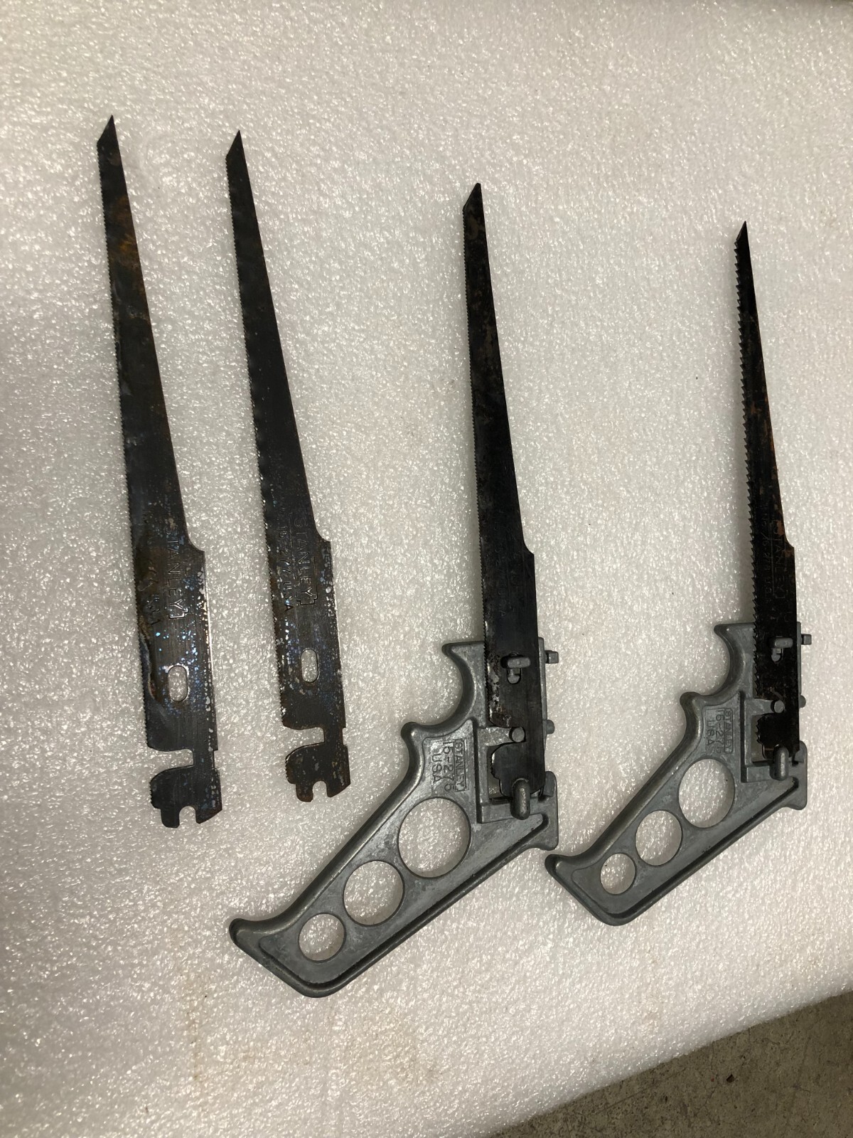 Lot of Vtg. Stanley 15-275 Keyhole Saw - 4 Way (2 Saws) & 2 Extra Blade ...