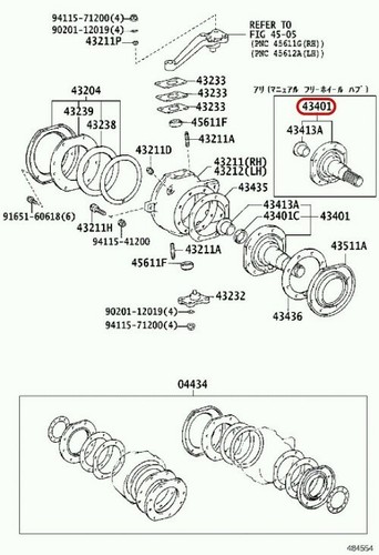 Toyota Genuine LAND CRUISER Spindle Sub Assy steering knuckle 43401 ...
