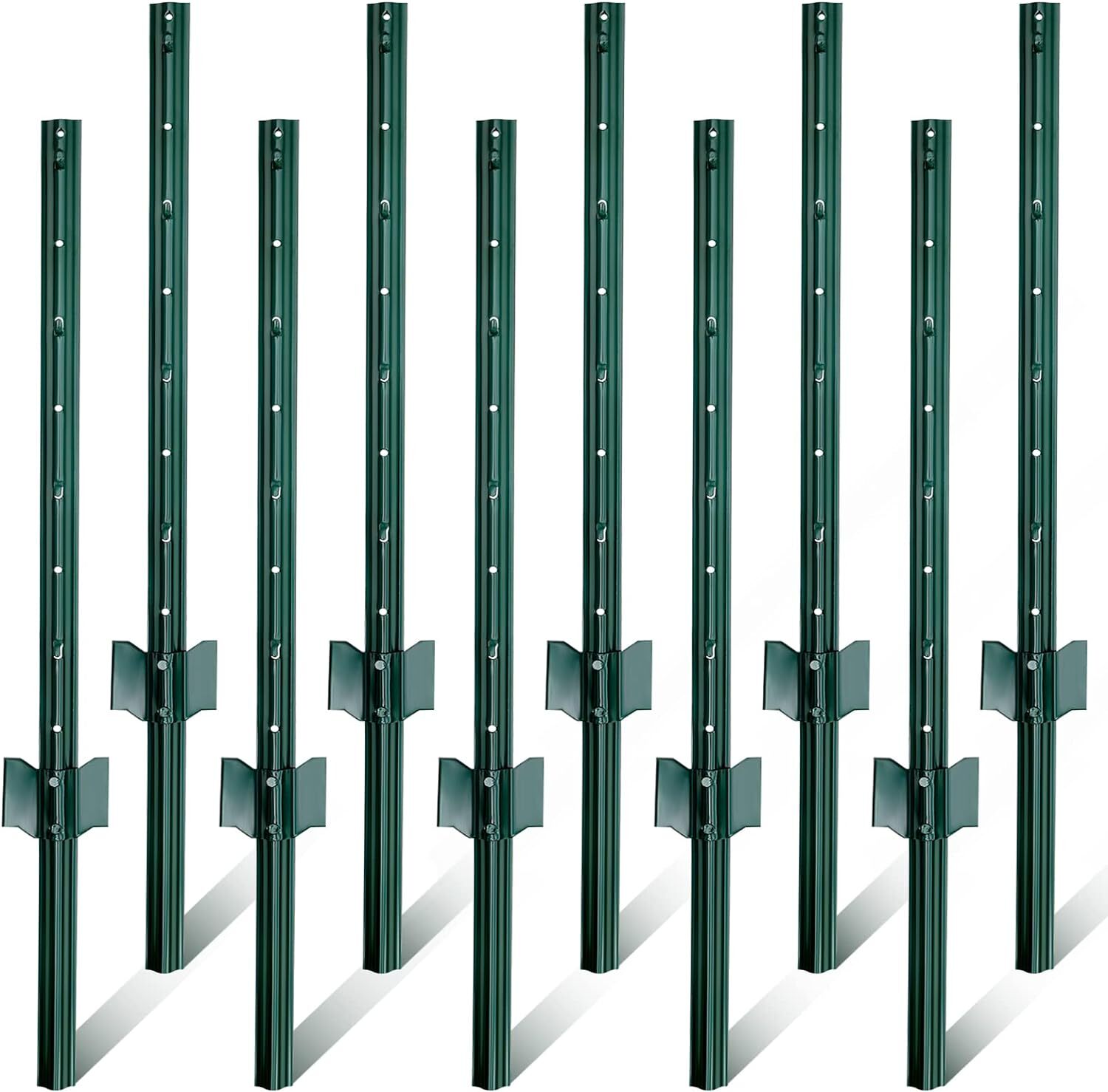 Gtongoko 6 Feet Sturdy Duty Metal Fence 10 Pack U Post Garden Fencing ...