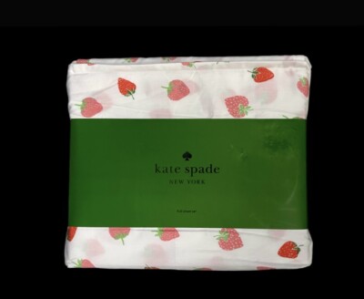 Kate Spade FULL Sheet Set Strawberries - Full Cotton Percale Sheets 🍓 ...