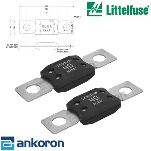 2X 40A AMP Genuine Mega ® Fuse Littelfuse ® 32V High Current Fuses Dual battery | eBay Australia