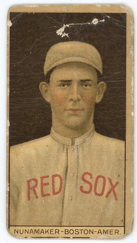 1912 T207 Brown Background LESLIE NUNAMAKER Boston Red Sox ANONYMOUS ...