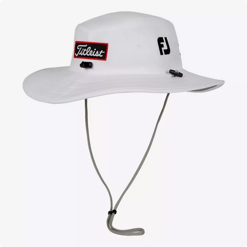 NEW Closeout Titleist Tour Aussie White/Black Adjustable Bucket Golf ...