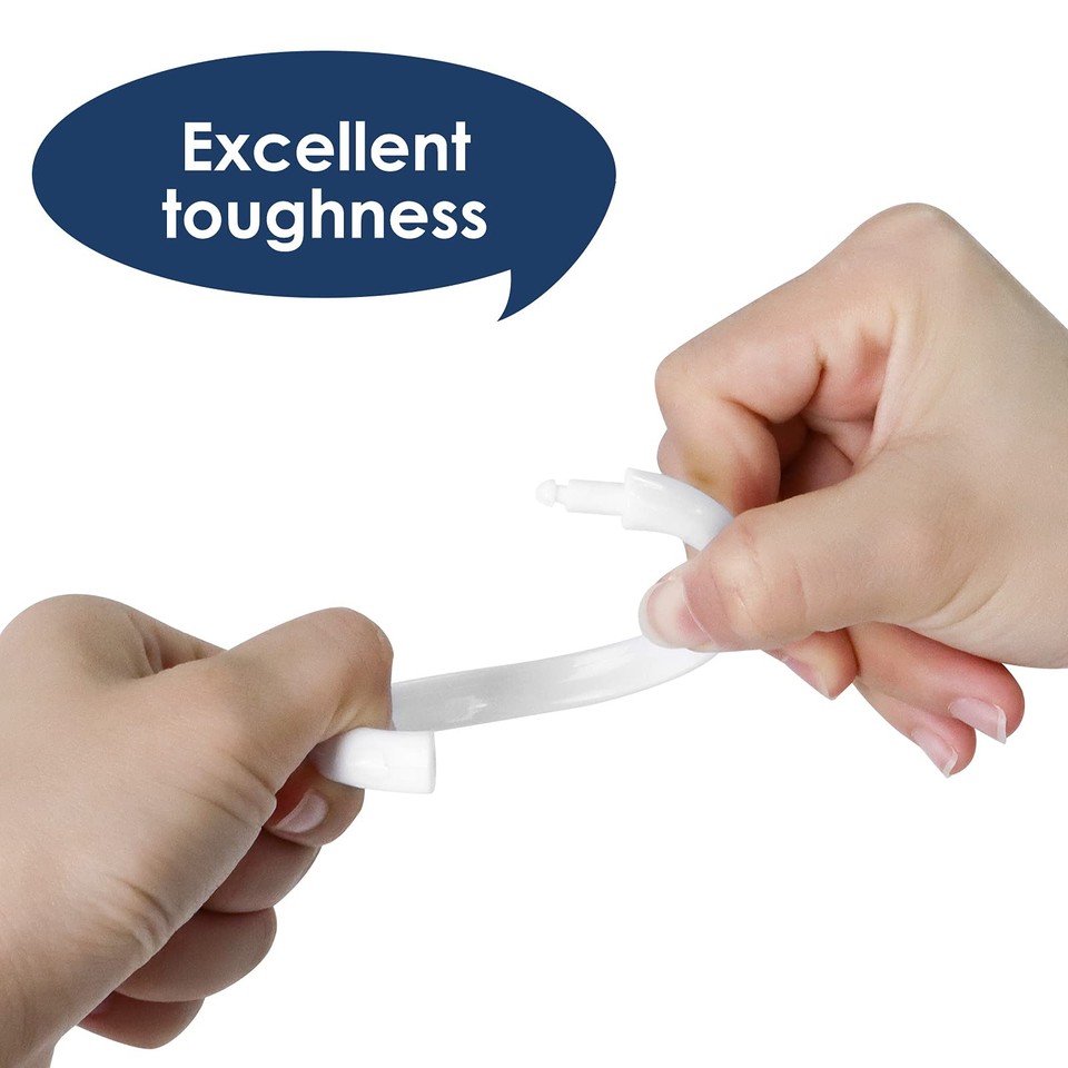 12 Packs Circular Shower Curtain Rings, Plastic Curtain O Rings Hooks ...