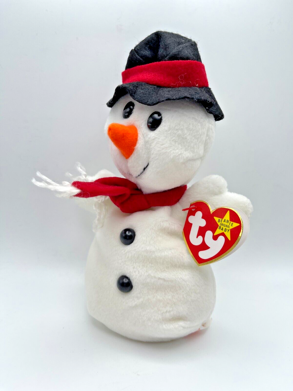 1996 RETIRED TY BEANIE BABY~SNOWBALL THE HOLIDAY CHRISTMAS SNOWMAN 8 ...