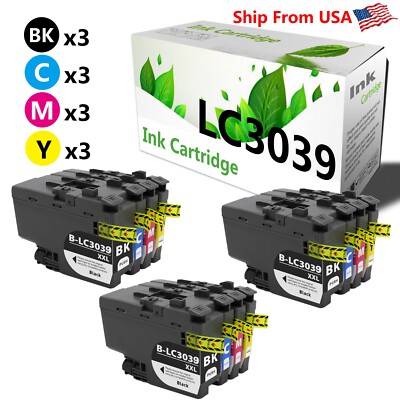 12PK LC3039 LC3039XXL Ink Cartridge for MFC J6545DWXL J6945DW Printer ...