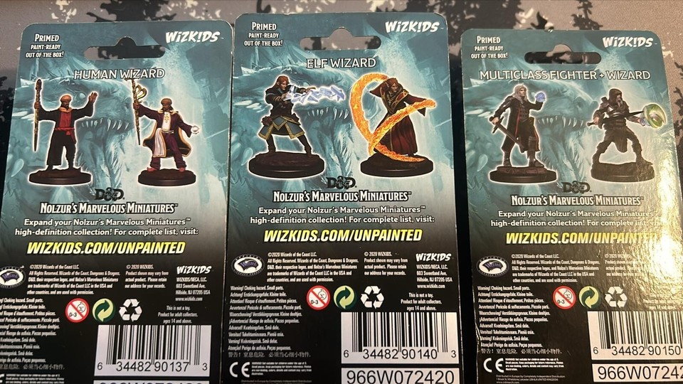 6 Wizard D&D Nolzur`s Marvelous Unpainted Miniatures: Wizard Bundle New ...