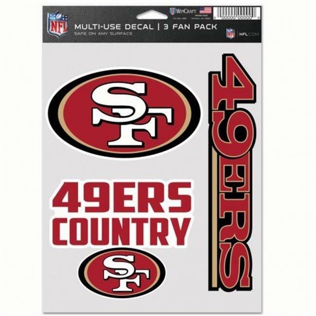 SAN FRANCISCO 49ERS 49ERS COUNTRY 3-MULTI USE DECALS FAN PACK WINCRAFT ...