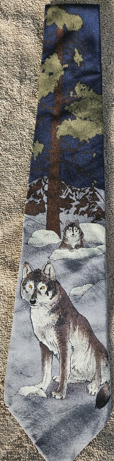 Gray Wolf Tie WWF Gray Wolves Men's 57" Silk Neck Tie | eBay