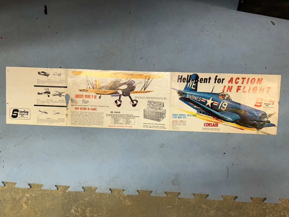 STERLING MODELS GAS RC CL FF RUBBER POWERED ACTION IN FLIGHT DAMAGE ...