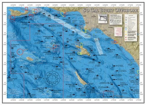 California Fishing Maps Charts So Cal Bight Offshore and Inner Banks ...