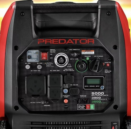 Predator 5000 Watt Inverter Generator Dual Fuel W/ Remote Start Camping ...