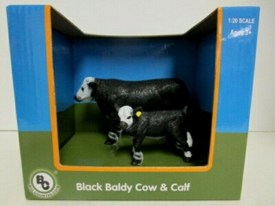 Big Country Farm Toys 1/20 Scale Black Baldy Cow & Calf | eBay
