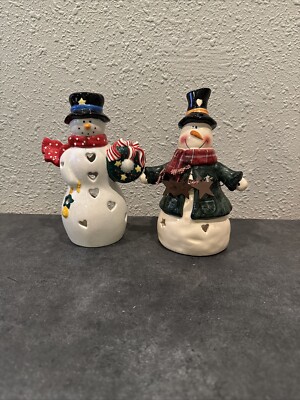 Hallmark Snowman with Hat and Scarf Tea Light Candle Holder And Other ...