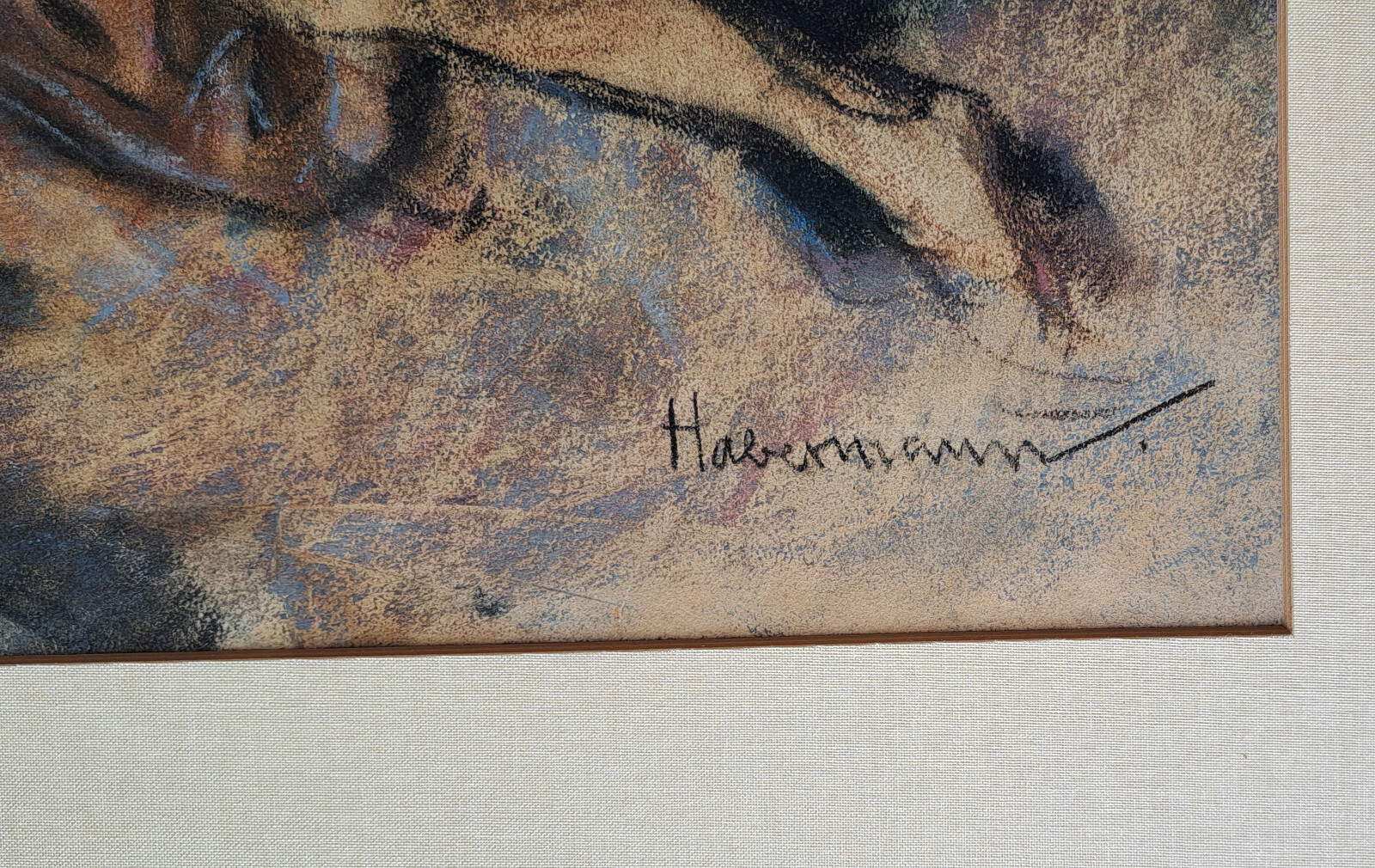 Altes Gemälde Hugo von Habermann Mischtechnik 35 x 47 cm. Sig. Rahmen ...