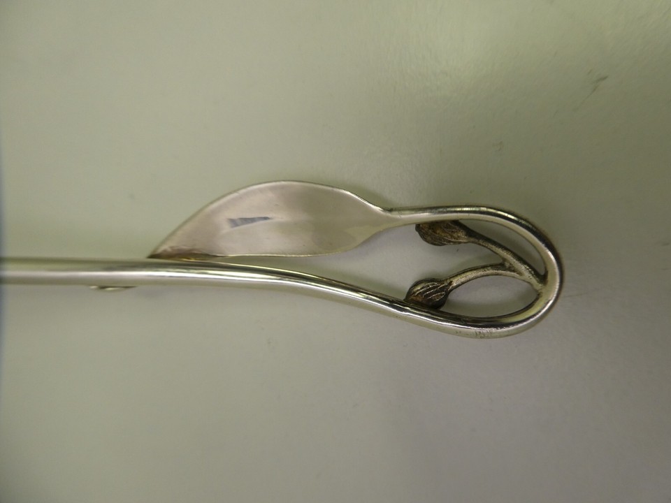 PETER GERTLER STERLING SILVER AUSTRALIAN GUM NUT LEAF SAUCE LADLE ...