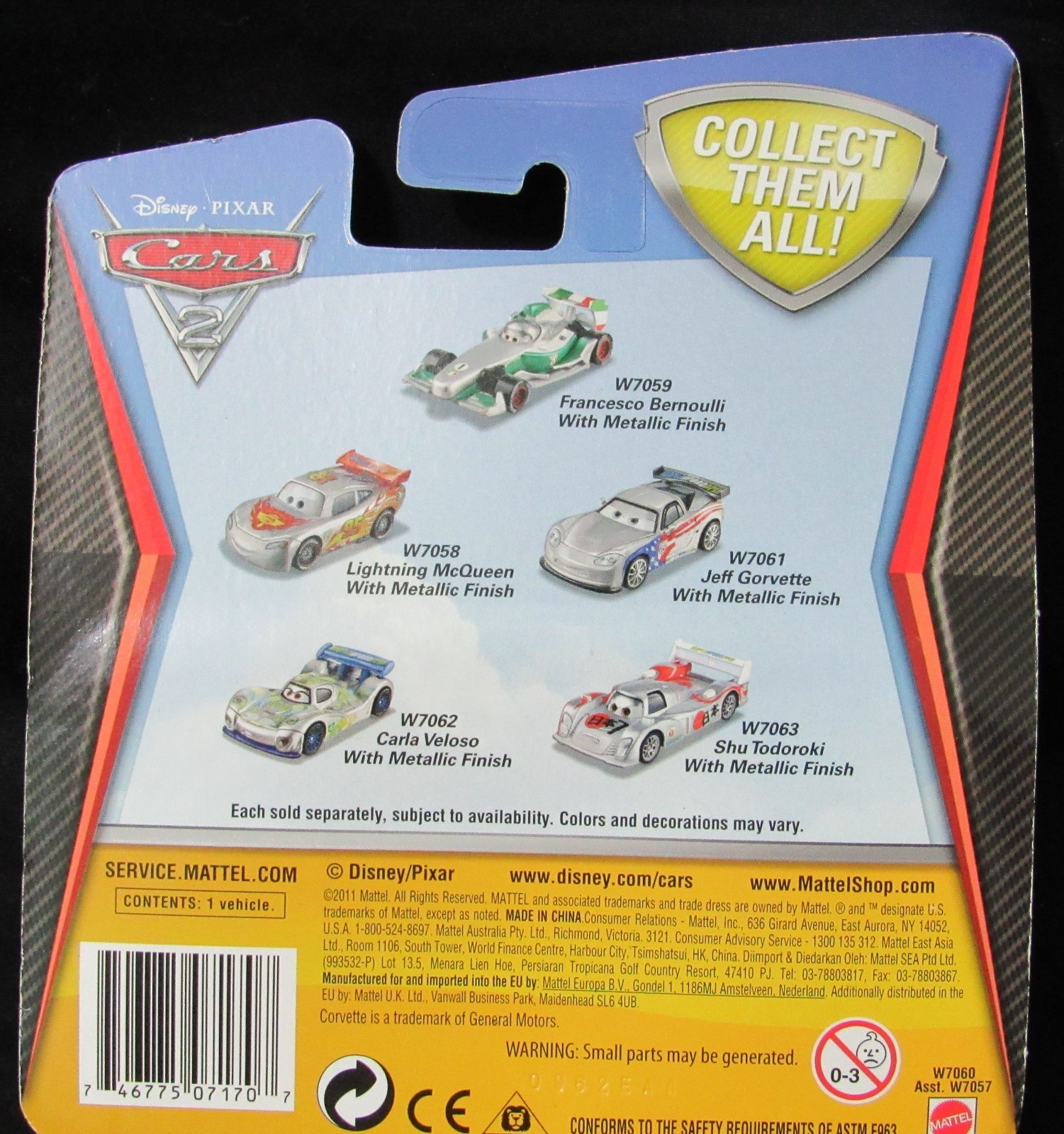 Disney Cars 2 RAOUL CAROULE Silver Racer Series Metallic Finish | eBay