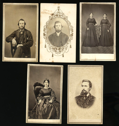 Lot of (5) 1860s CDV Photos Iowa & Illinois Photographers Civil War Era ...