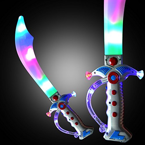 2 pack Flashing LED Pirate Light up Sword with Sound Swashbuckler LED ...