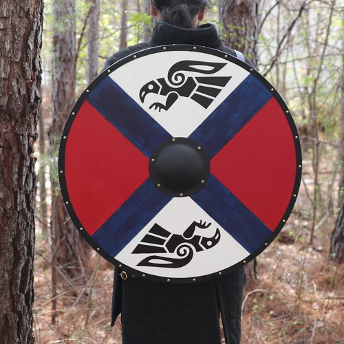 Cry of Black Birds Wooden Raven Gokstad Shield Functional Huginn ...