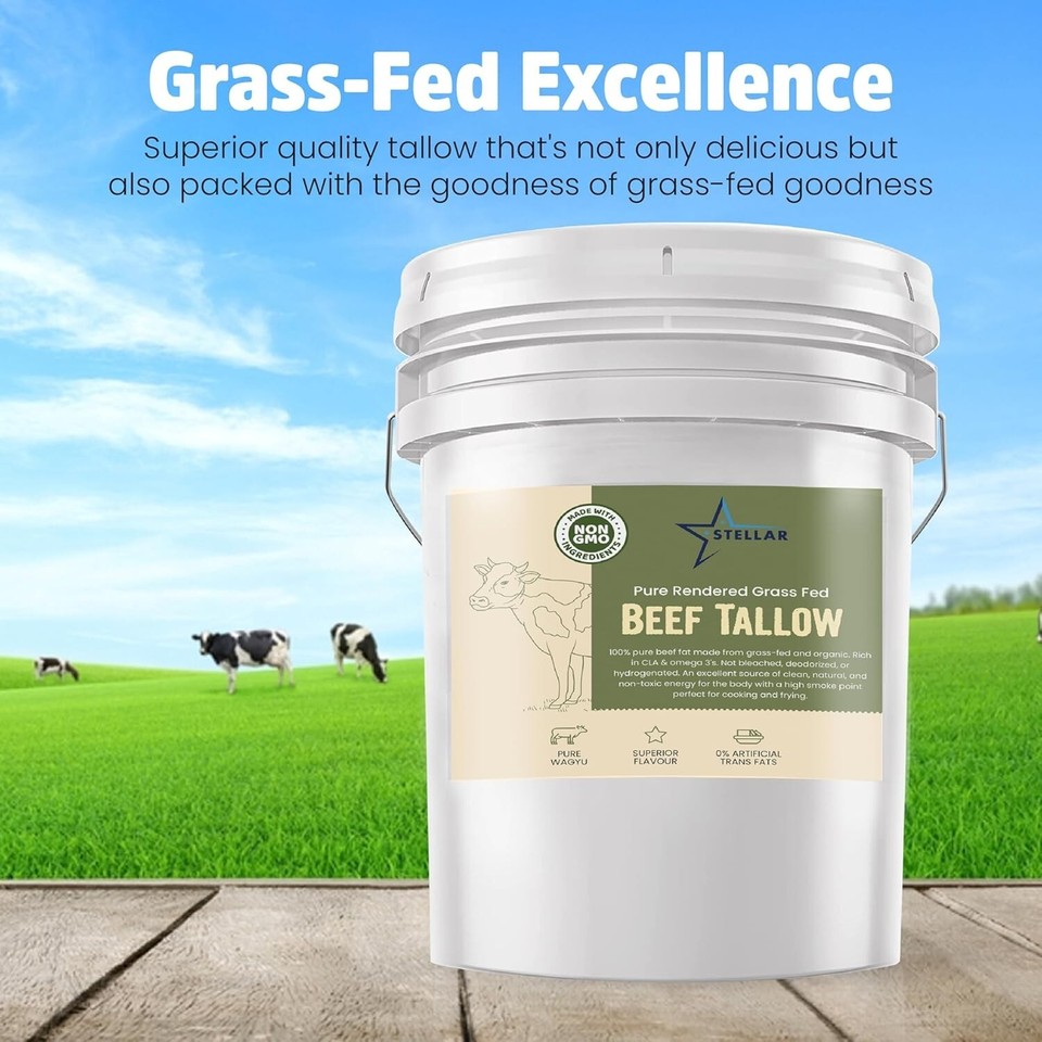 Stellar - Beef Tallow - 100% Grass-Fed & Finished - Good for Cooking, Baking ... | eBay
